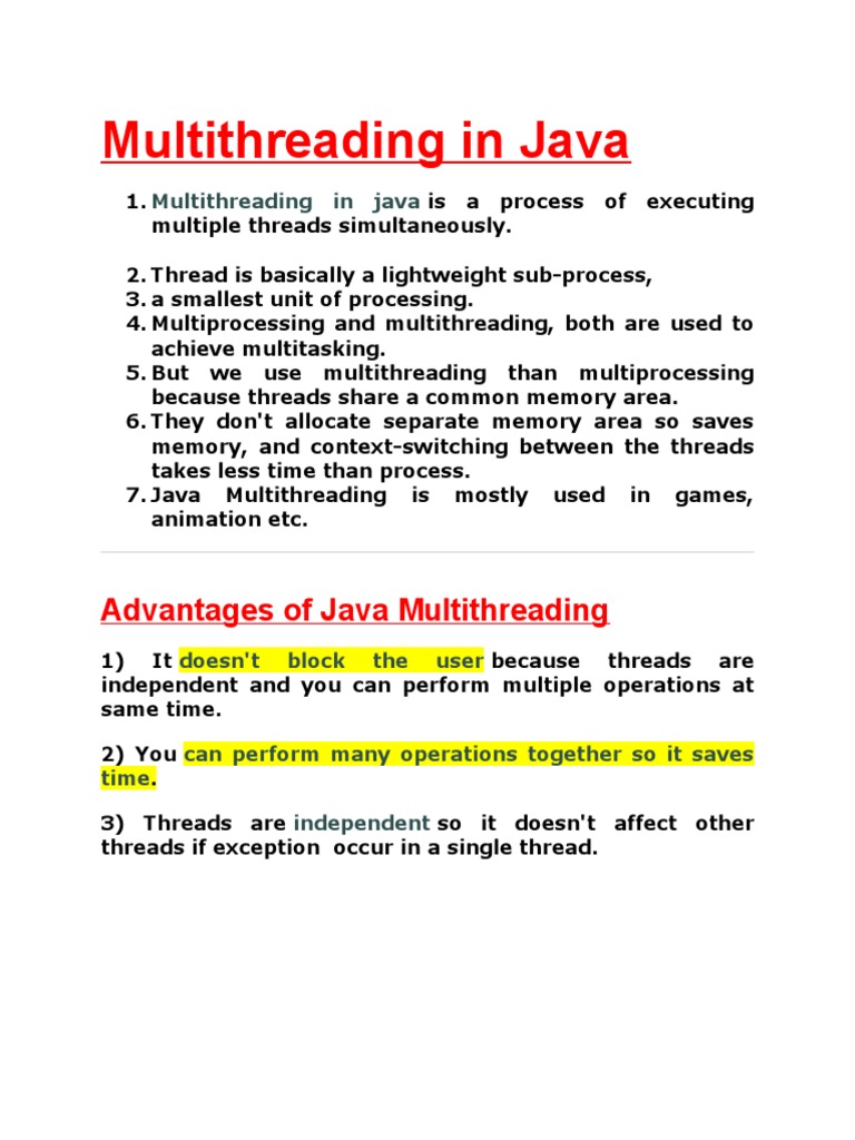Multithreading | PDF | Process (Computing) | Method (Computer Programming)