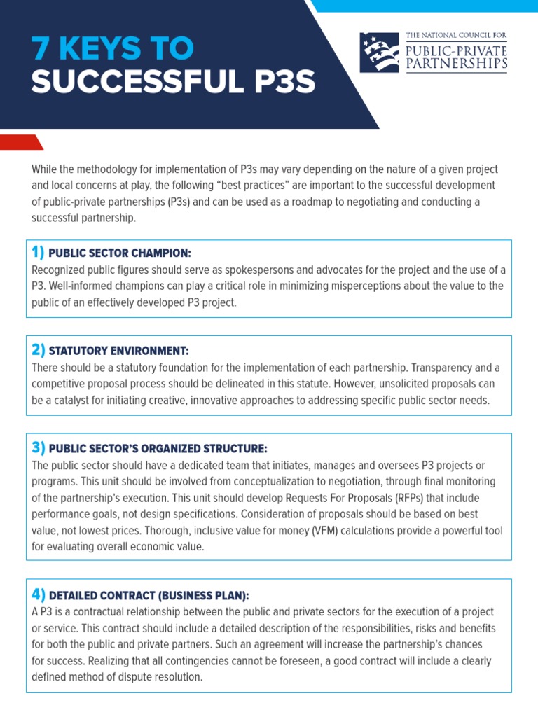 Successful P3S: 7 Keys To | PDF | Public–Private Partnership | Partnership