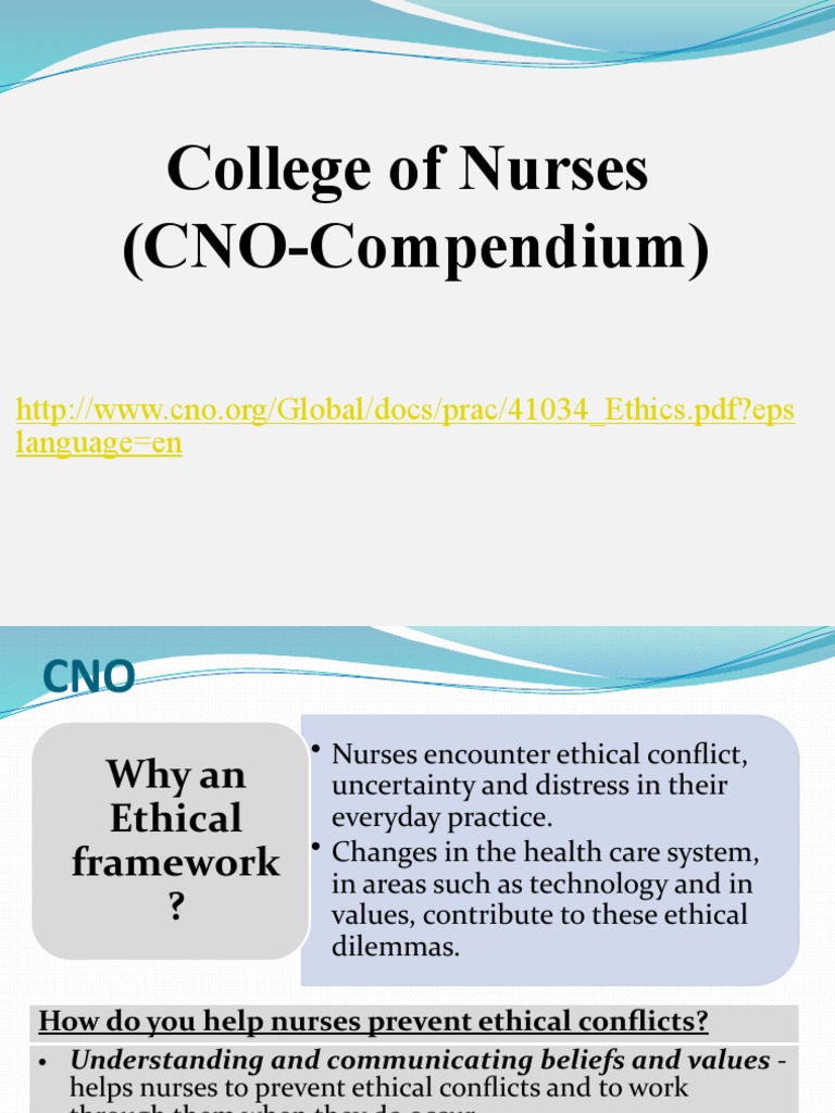 CNO. Ethical Framework - Student | PDF | Nursing | Value (Ethics)
