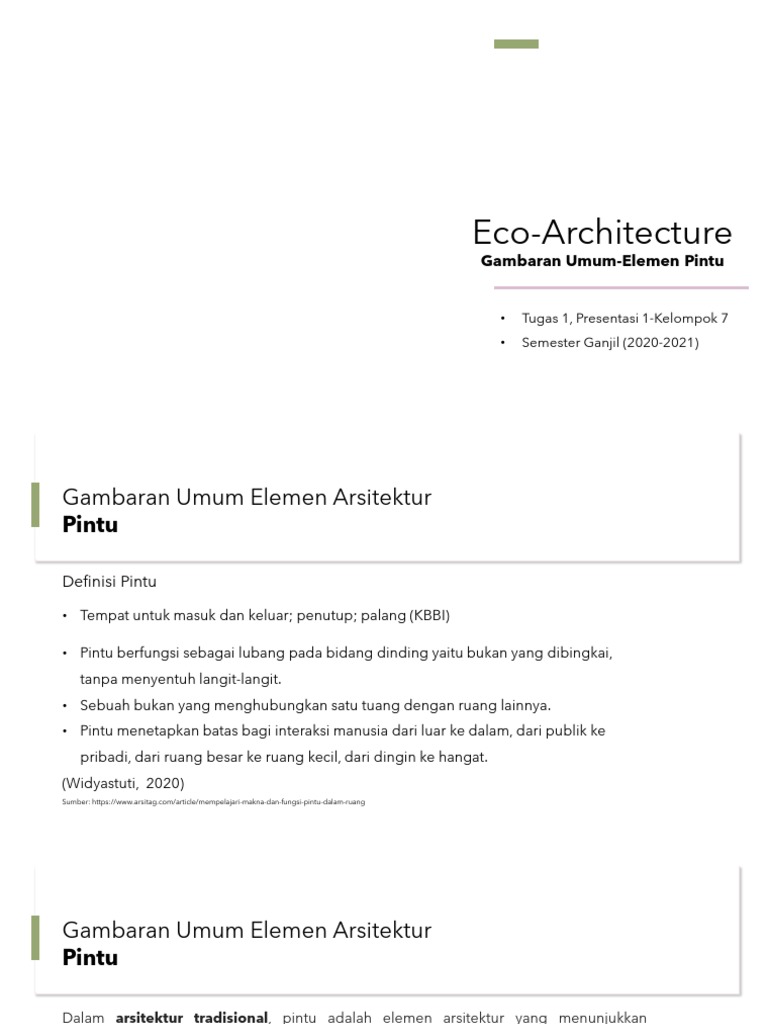 Presentasi 1 Gambaran Umum-Elemen Pintu | PDF