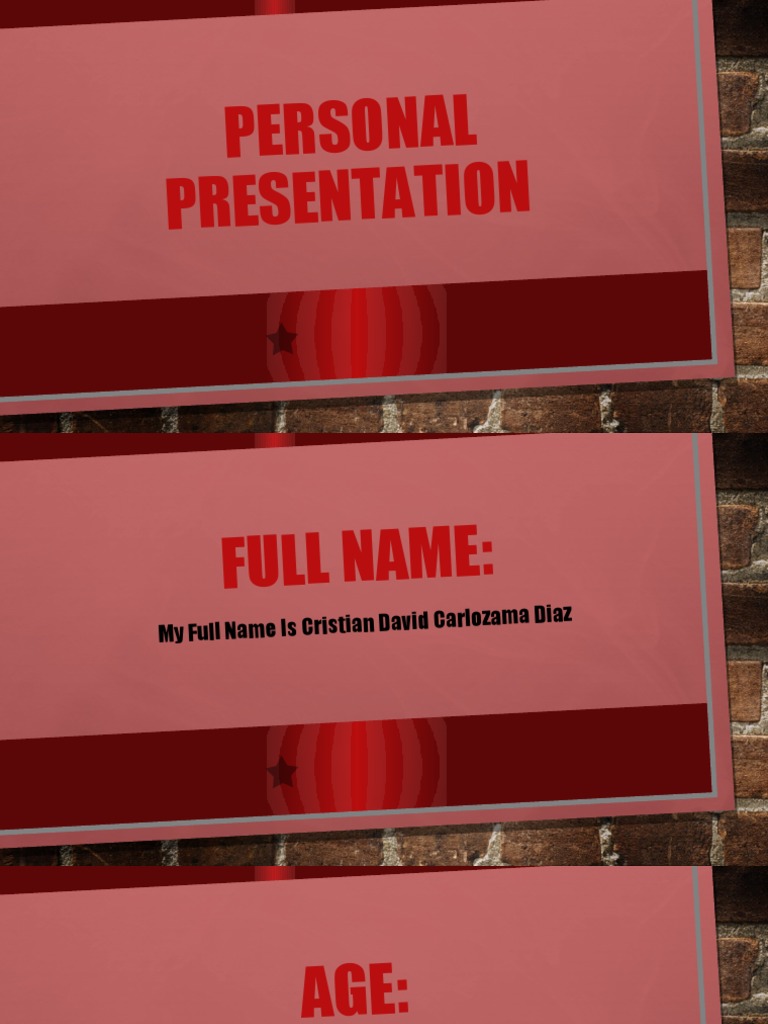 Personal Presentation | PDF