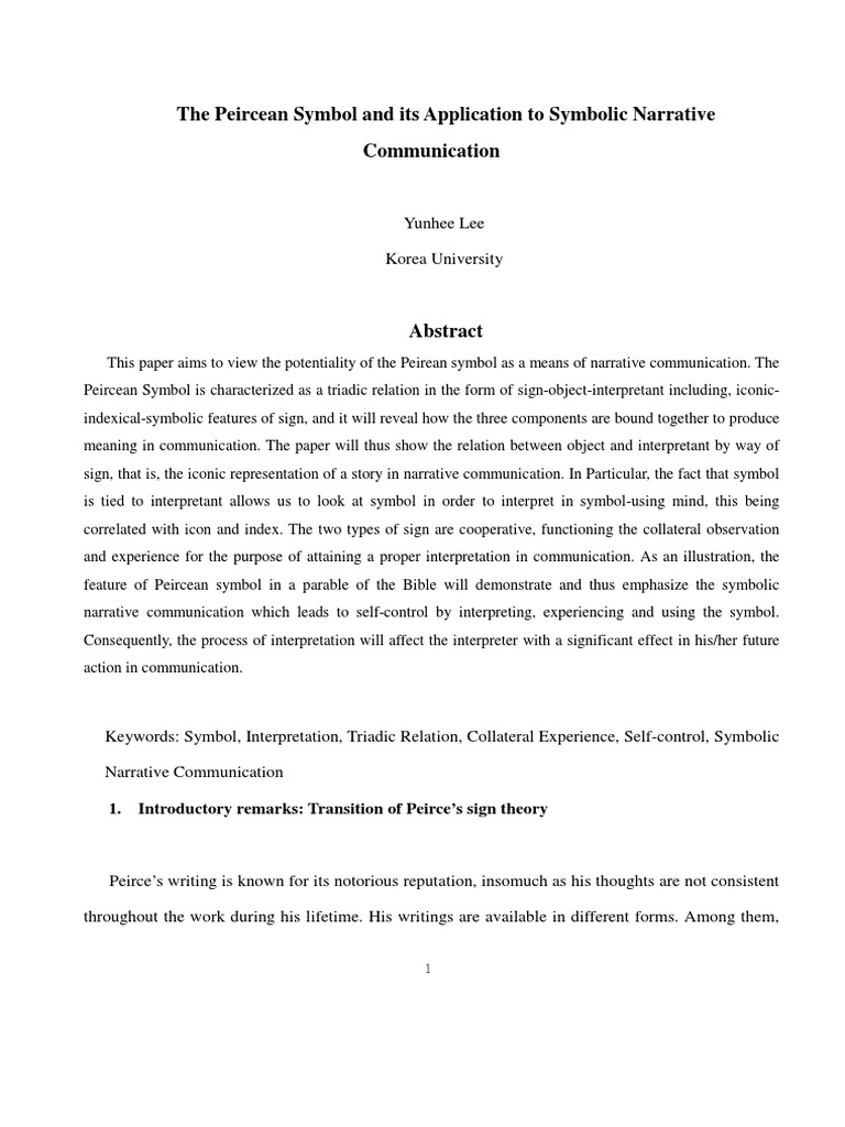 The Peircean Symbol and Its Application | PDF | Charles Sanders Peirce ...