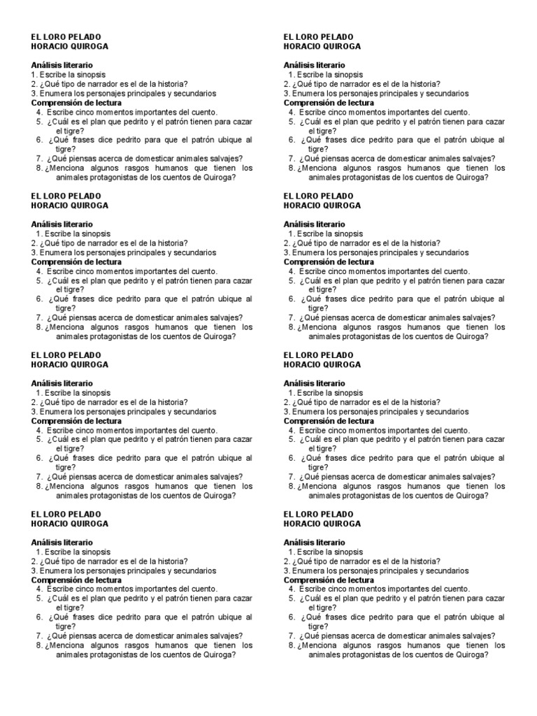El Loro Pelado - Taller | PDF