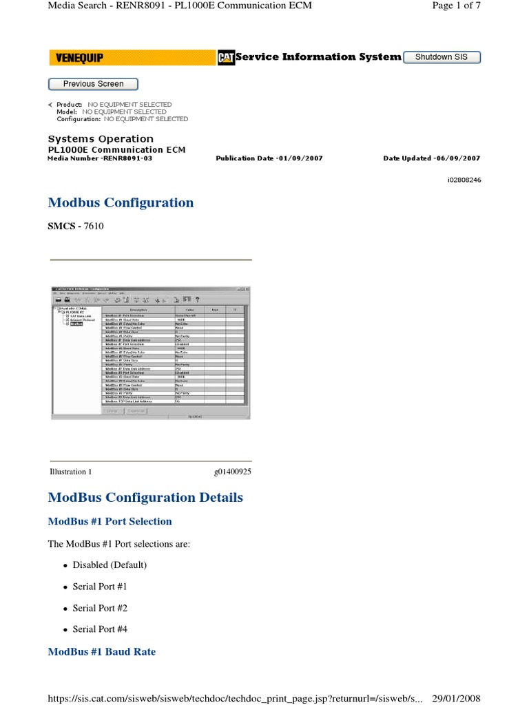 RENR8091 Modbus Configuration | PDF | Physical Layer Protocols | Telecommunications