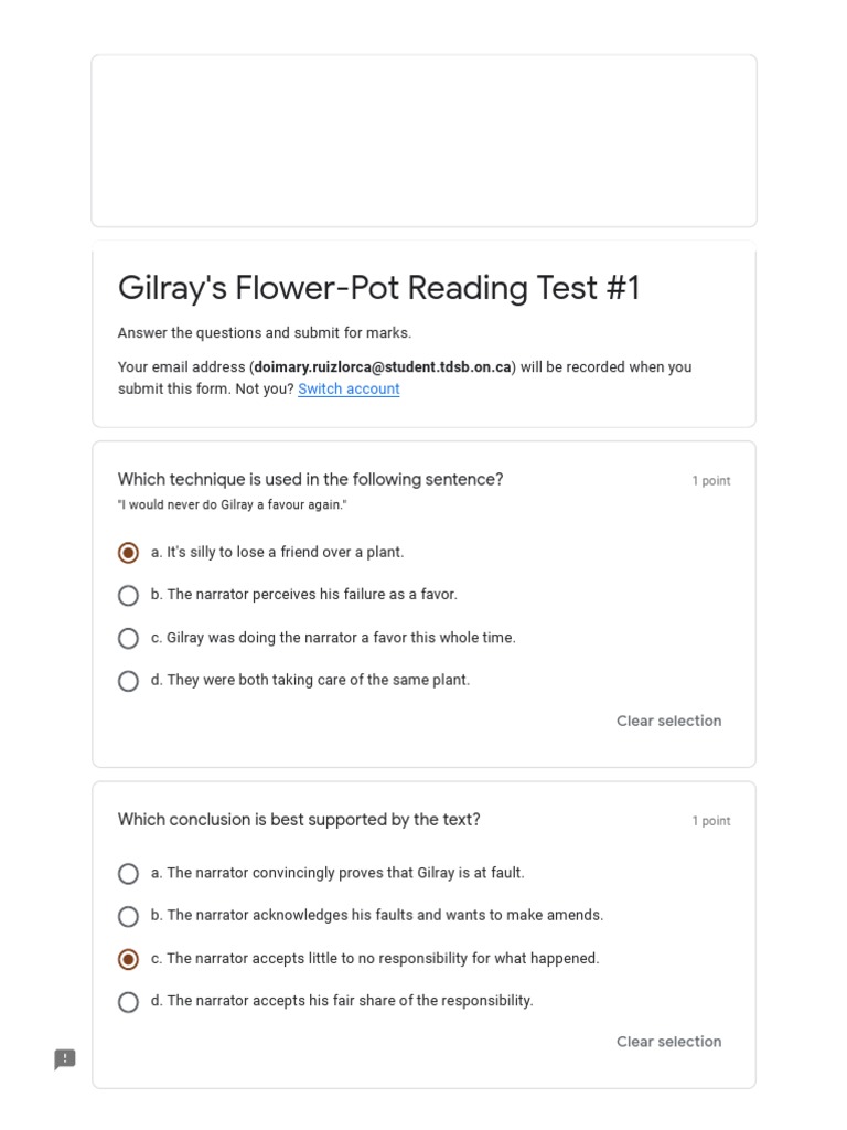 Gilray's Flower-Pot Reading Test #1 | PDF