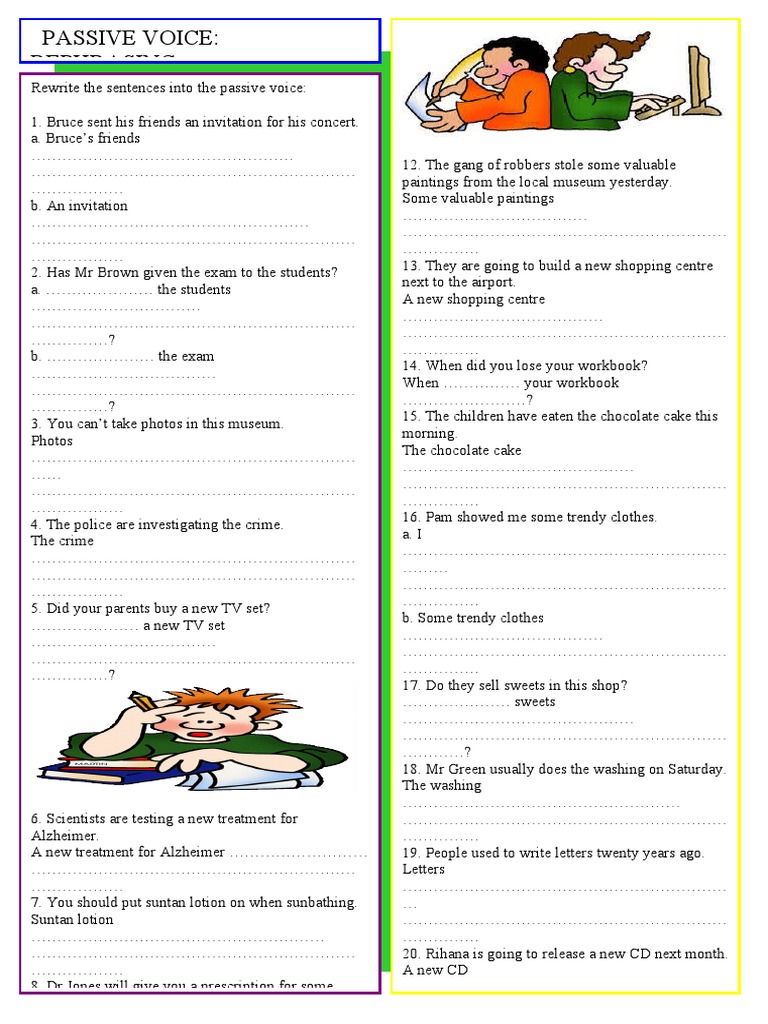 Passive Voice Rephrasing Exercises | PDF | Violence