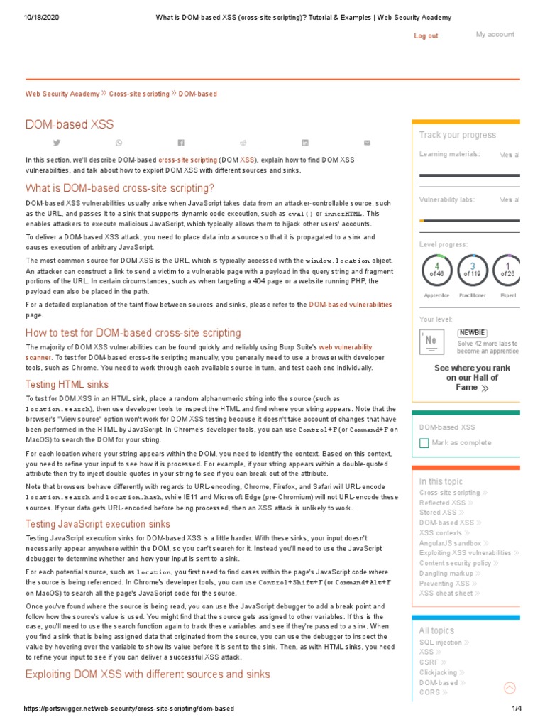 What Is DOM-based XSS (Cross-Site Scripting) - Tutorial & Examples ...