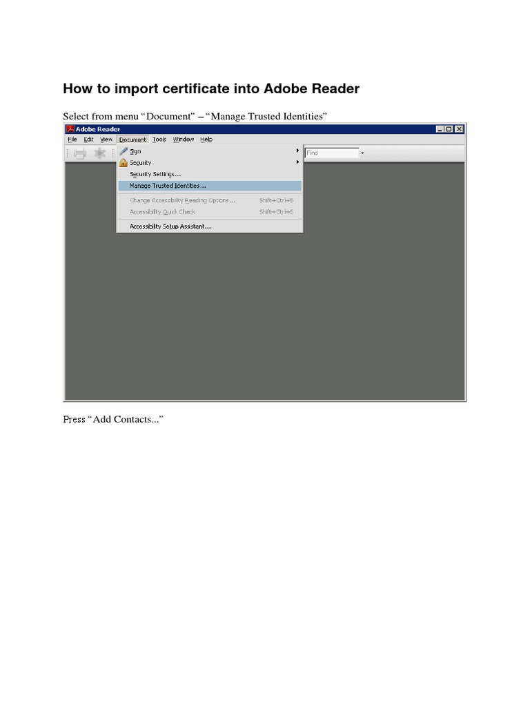 How To Import Certificate Into Adobe Reader | PDF