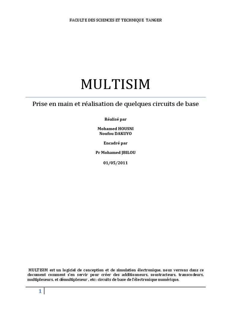 Introduction à MULTISIM et Circuits de Base | PDF | Décimal codé ...