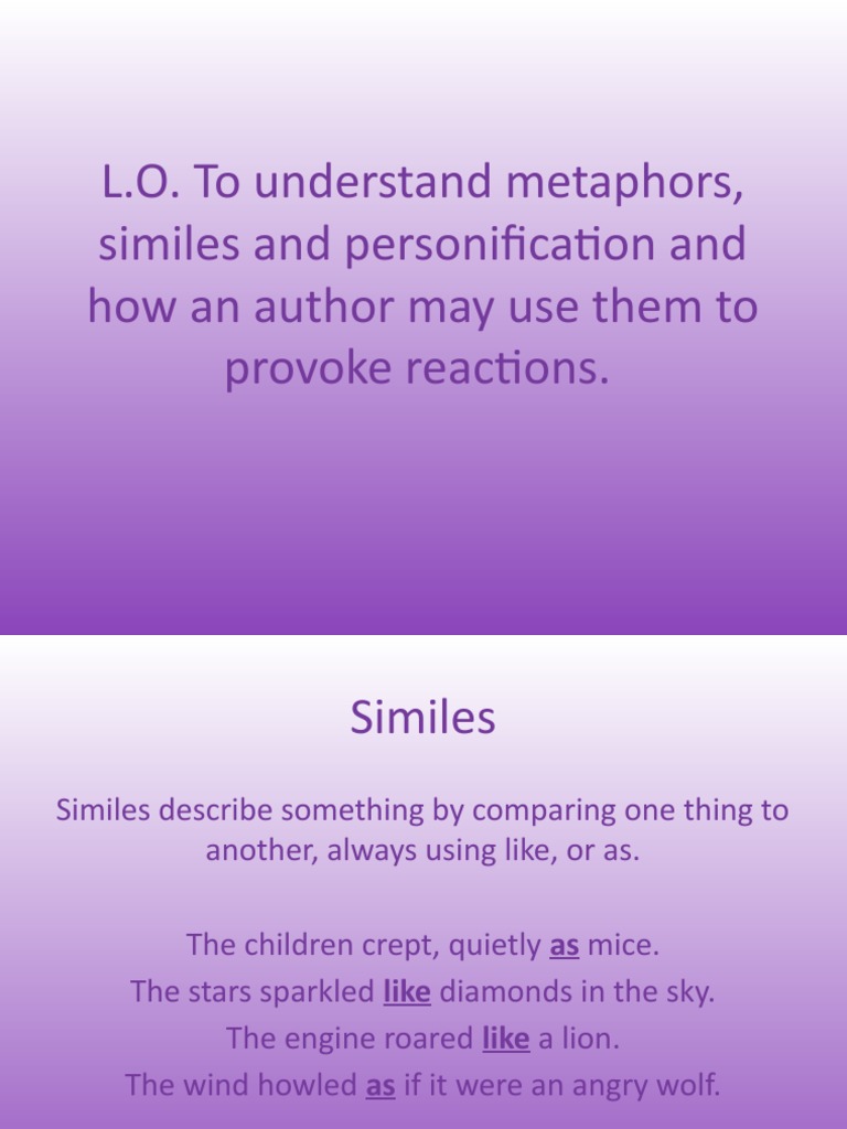 Similes, Metaphors and Personification 1 | PDF