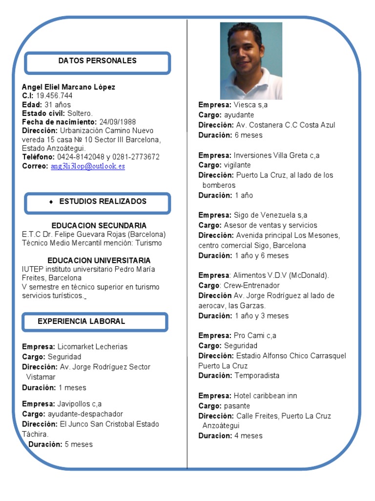 CURRICULUM ANGEL Actualizado | PDF | Business