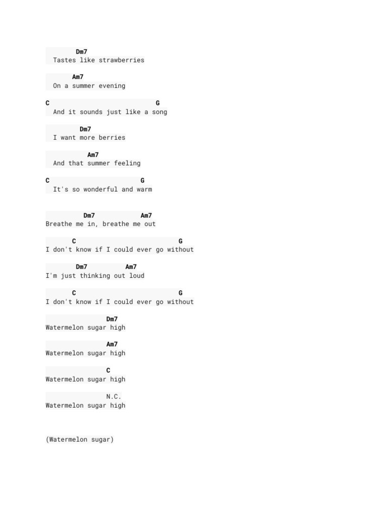 Watermelon Sugar Chords | PDF
