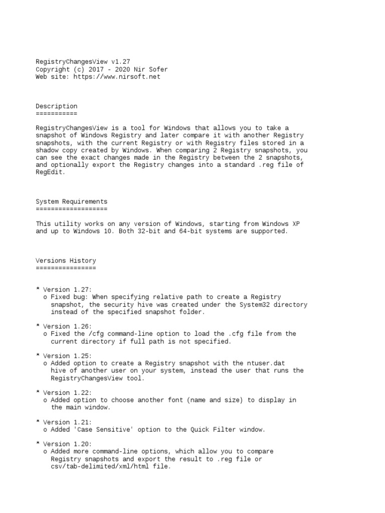 Readme | PDF | Windows Registry | Computer File