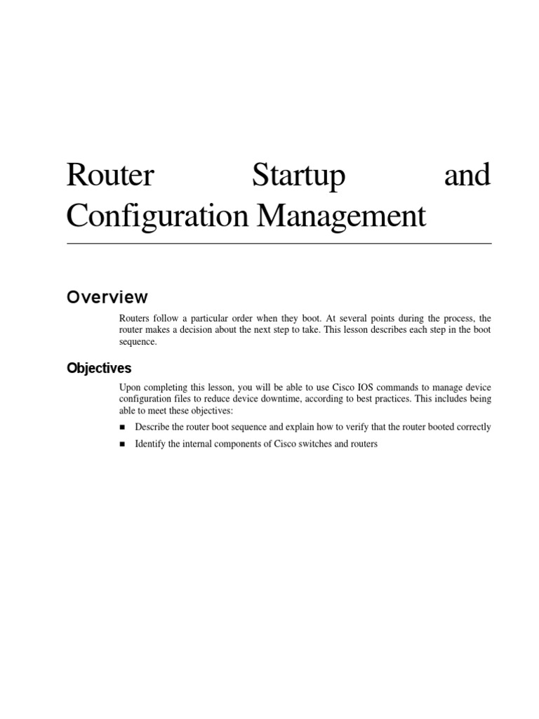 BASIC Commands of Routers | PDF | Booting | Random Access Memory