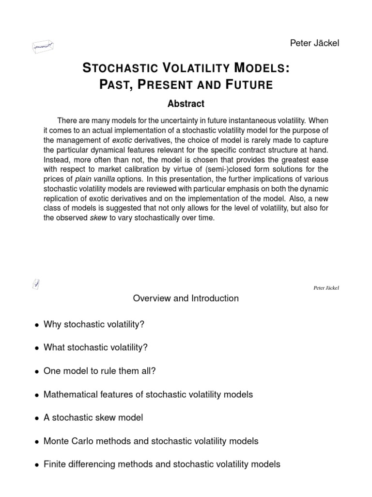 (Jackel) Stochastic Volatility Models - Past, Present and Future | PDF ...