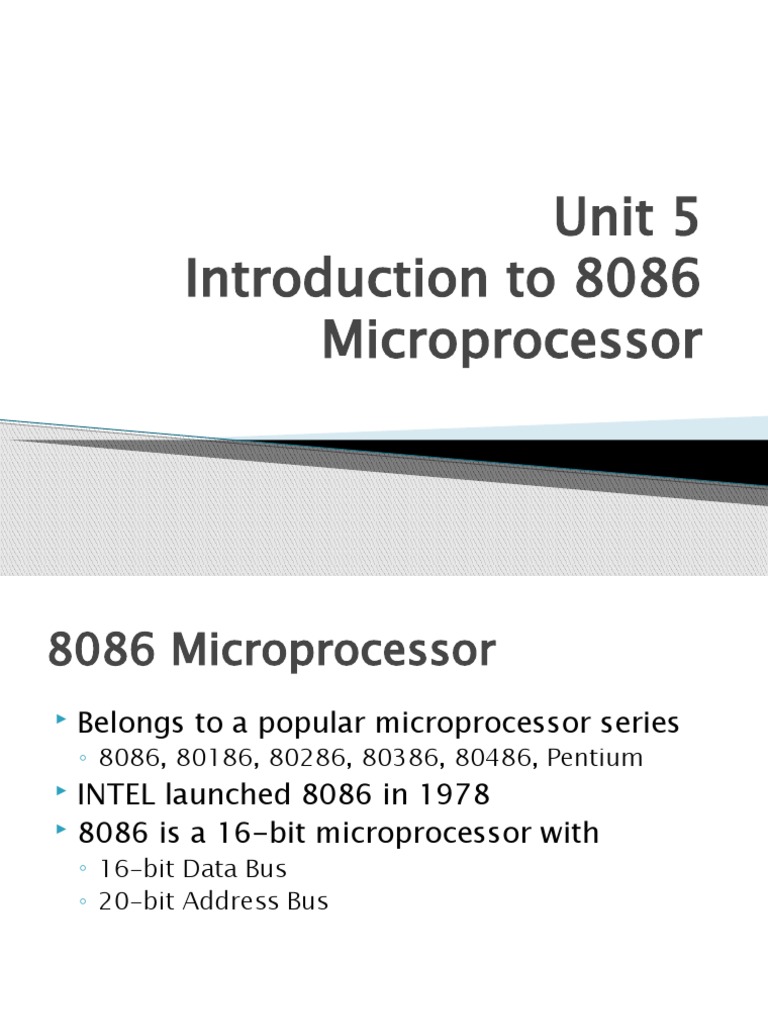 5-Introduction To 8086microprocessor | PDF | Central Processing Unit | Computer Architecture