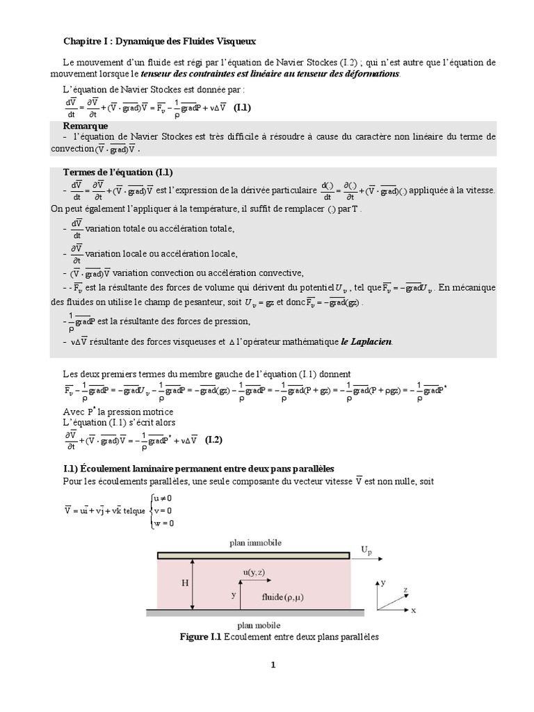 Dynamique des Fluides Visqueux | PDF | Écoulement laminaire | Fluide