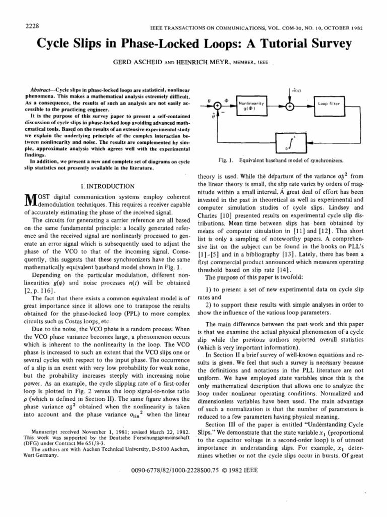 Slips In: Cycle Phase-Locked A Tutorial Survey | PDF | Electronics ...