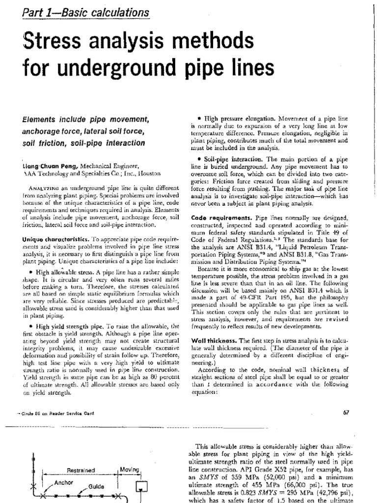 Stress Analysis Methods For Underground Pipe Lines Part 1 - Basic ...