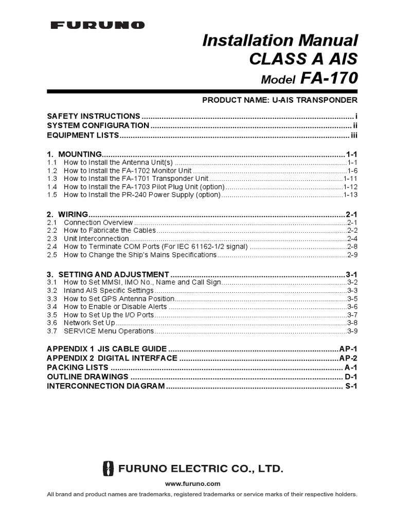 Fa170 Installation Manual A | PDF | Coaxial Cable | Electrical Connector