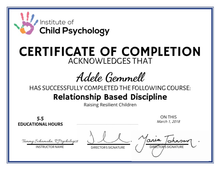 Icp Relationship Based Discipline Certificate | PDF