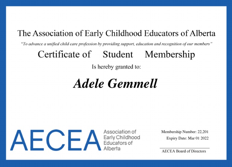 Aecea Membership Certificate | PDF