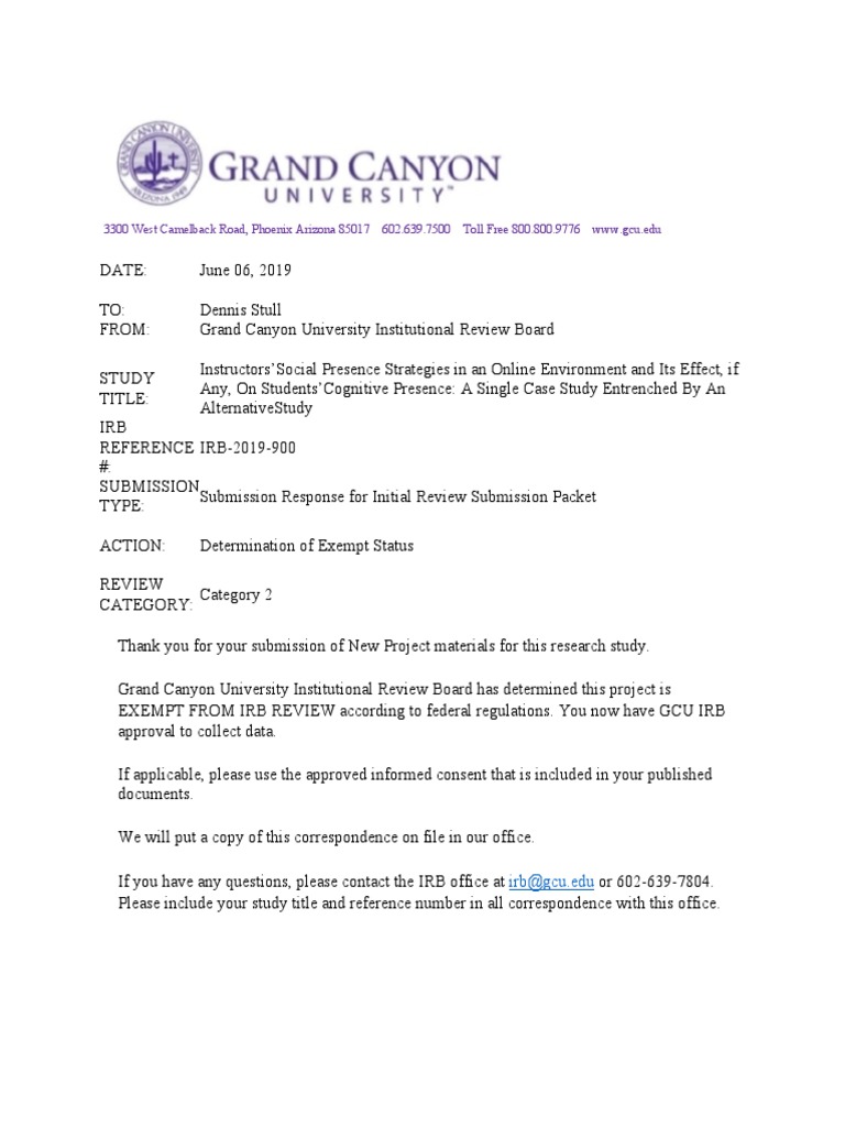 IRB Exempt Status & Doctoral Candidacy | PDF