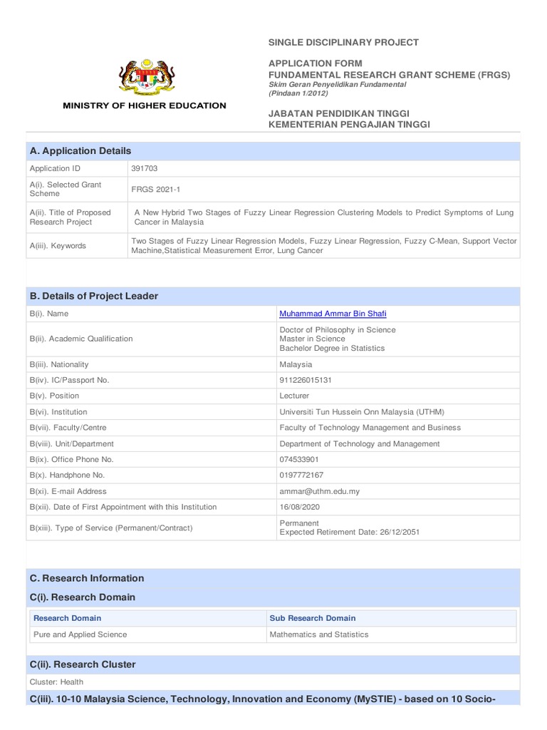 Application of FRGS 2021 | Download Free PDF | Regression Analysis ...