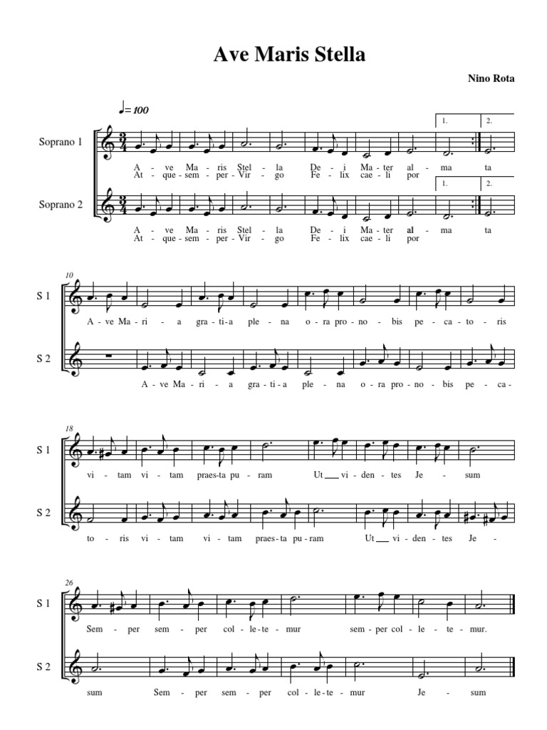 Ave Maris Stella - Nino Rota | PDF