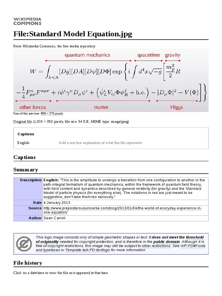 File:Standard Model Equation - JPG: Captions | PDF | Quantum Mechanics ...