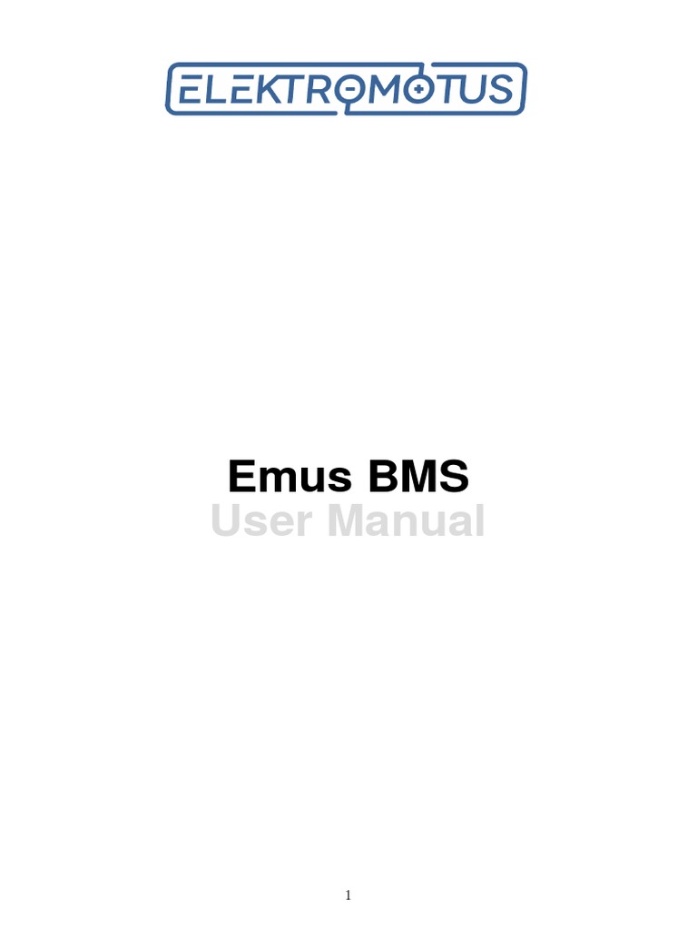 Emus BMS: User Manual | PDF | Rechargeable Battery | Usb