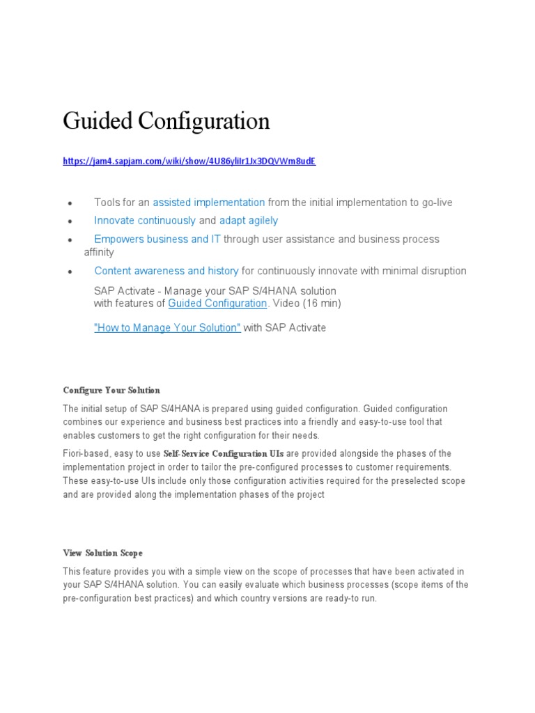 S4 HANA Guided Configuration | PDF