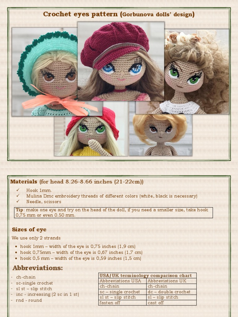 Crochet Eyes | PDF | Crochet | Vision