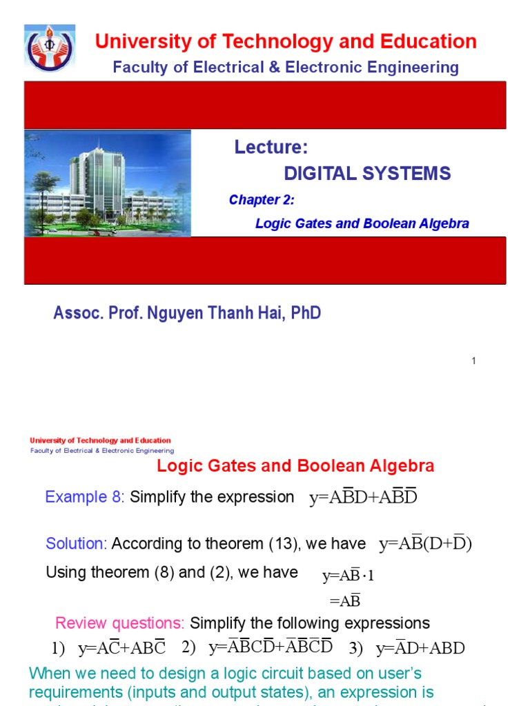 C2 - Simplifying Logic Circuits Using Theorems-NTHai-2-2020 | PDF ...