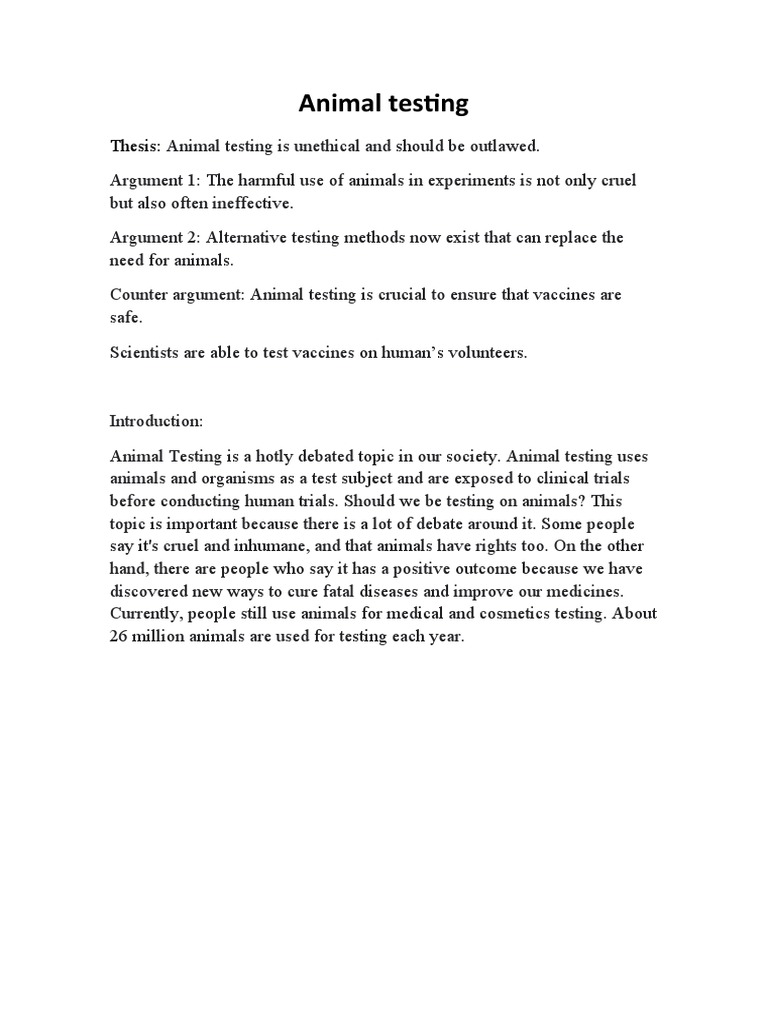 Ethics of Animal Testing Debate | PDF | Self-Improvement | Science ...