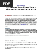 Rocky Horror Audience Script | PDF