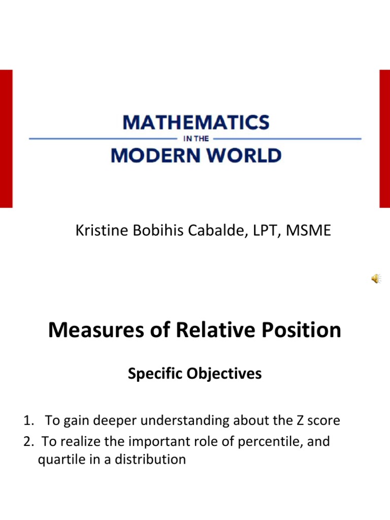 8 Measures of Relative Position | PDF | Percentile | Quartile