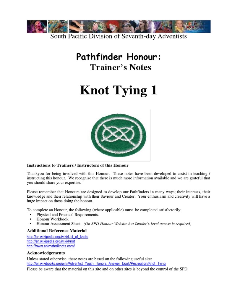 Knot Tying 1: Pathfinder Honour: Trainer's Notes | Download Free PDF ...