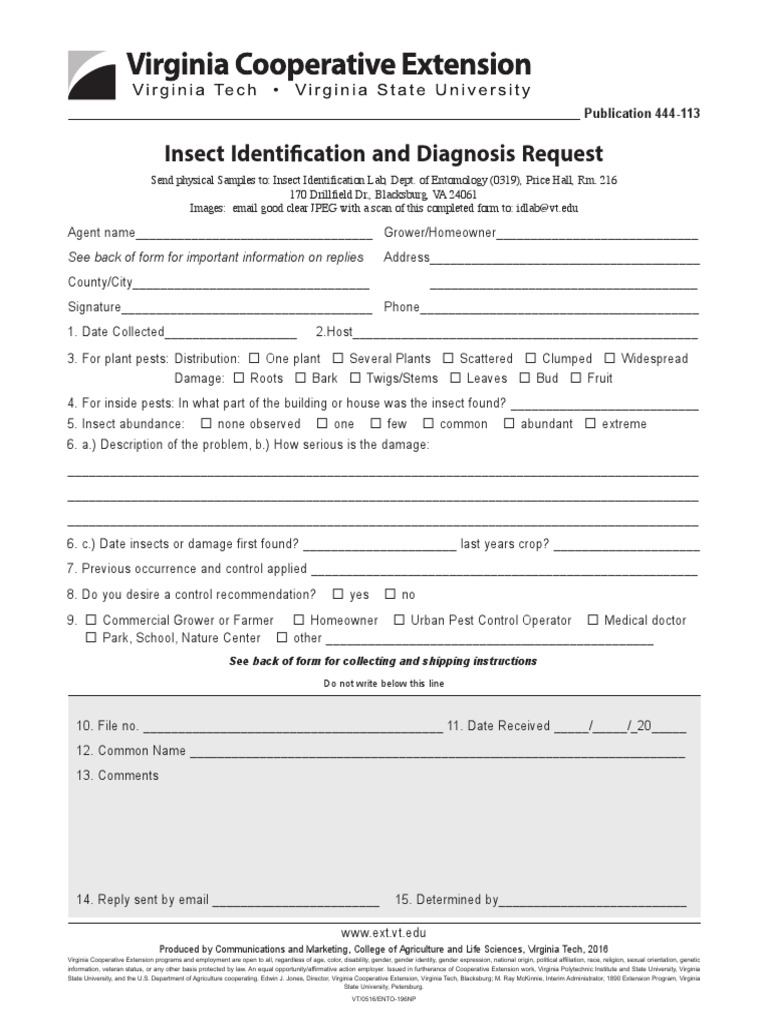 Insect Identification and Diagnosis Request | PDF | Pest (Organism ...