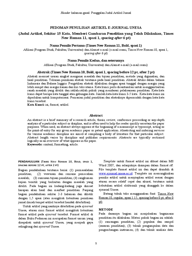 Template E-Journal Unesa | PDF