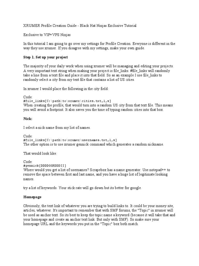 XRUMER Profile Creation Guide | PDF | Proxy Server | Search Engine ...