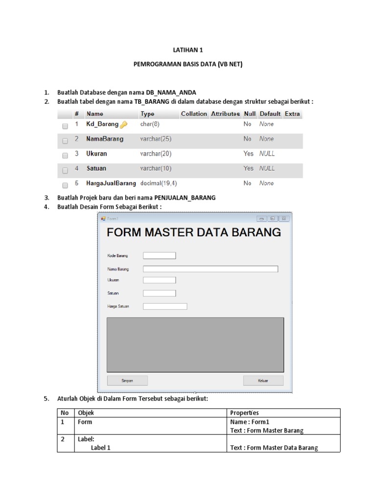 Latihan 1 - Pemrograman Basis Data | PDF | Application Software | Software