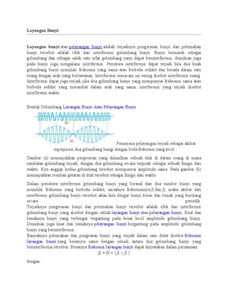KD 3.8 Materi Ke 3 Gelombang Bunyi - Layangan Bunyi | PDF