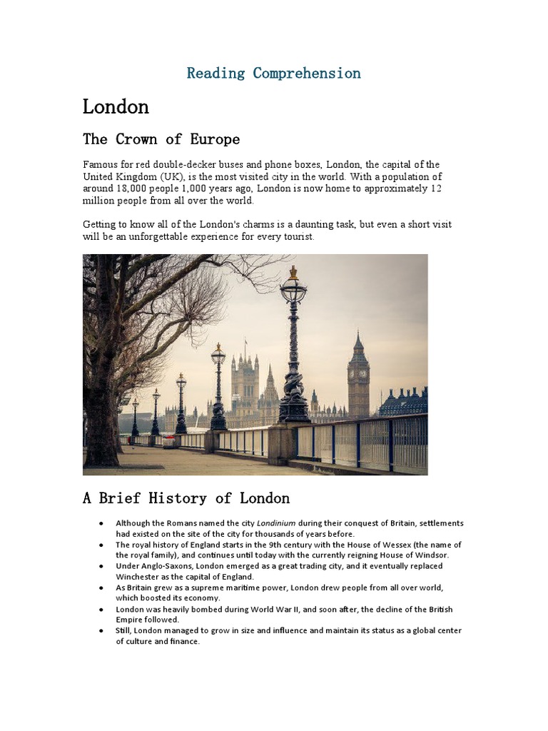 Reading Comprehension UK | PDF | London | British Museum