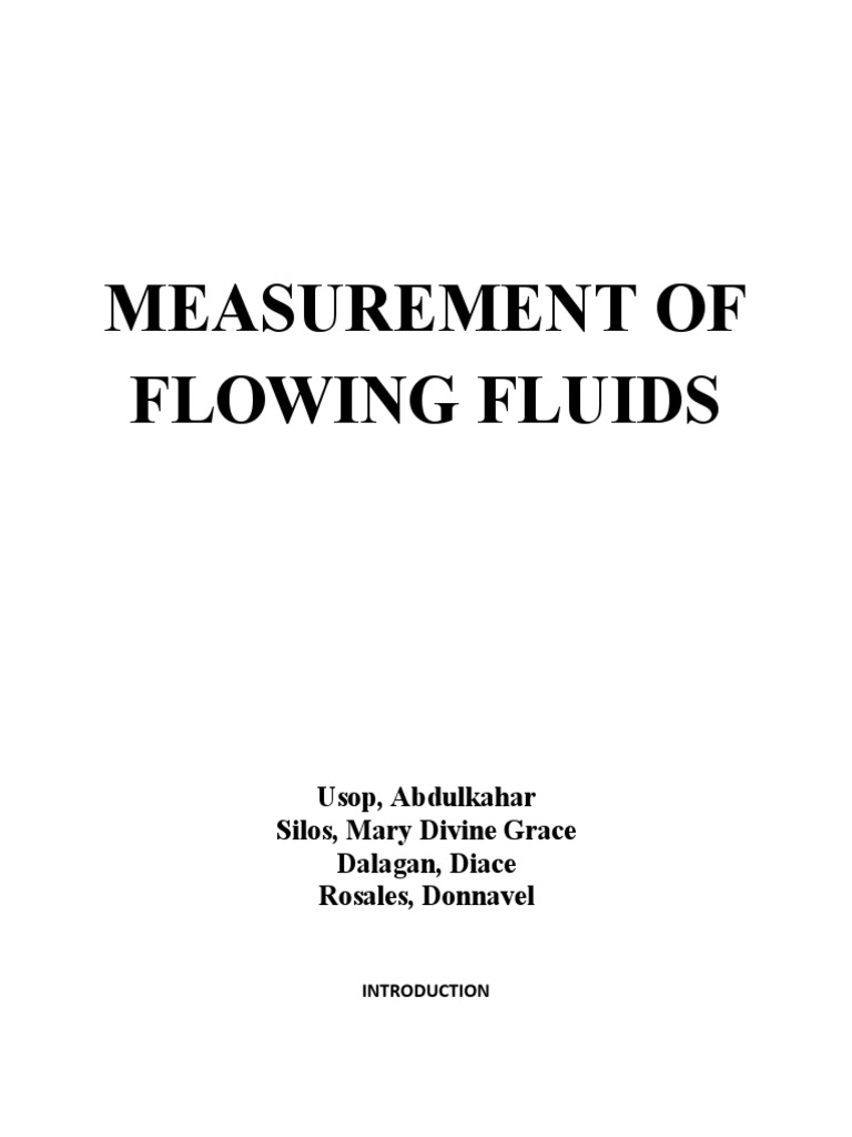 Measurement of Flowing Fluids | PDF | Flow Measurement | Fluid Dynamics