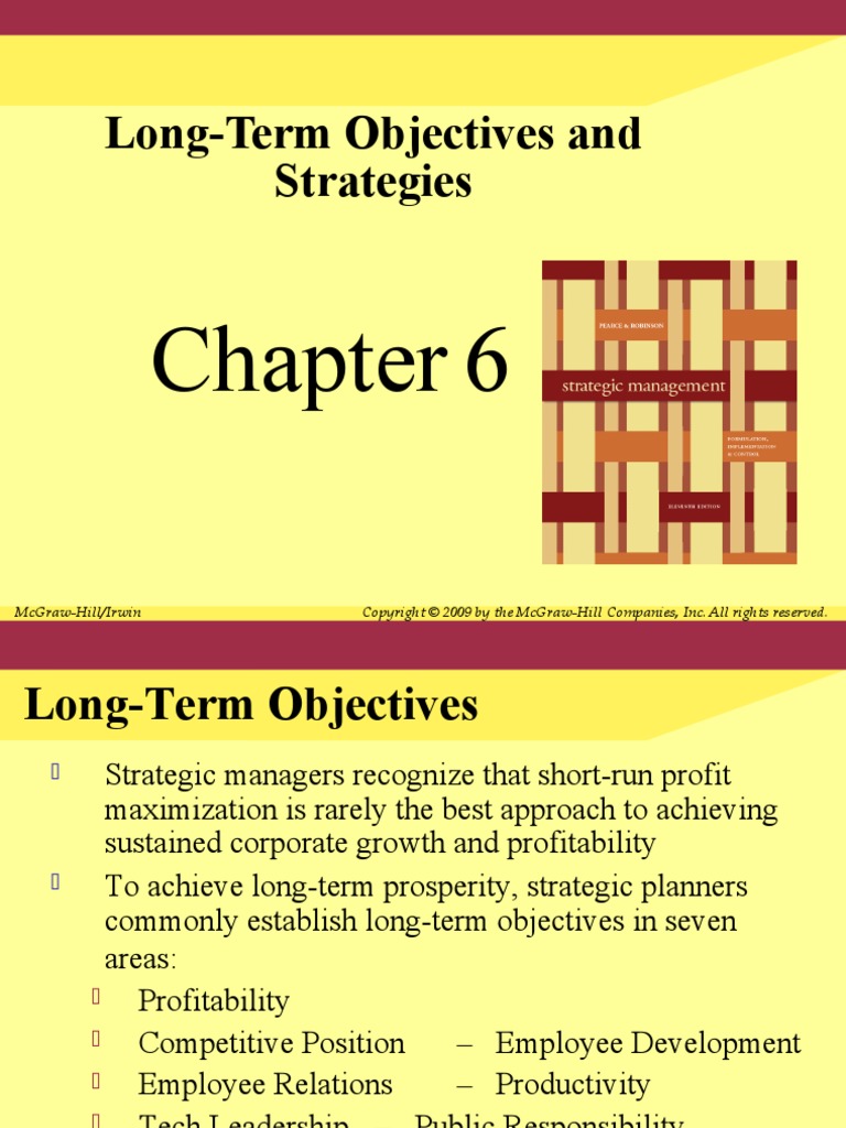 Long-Term Objectives and Strategies: Mcgraw-Hill/Irwin | PDF ...