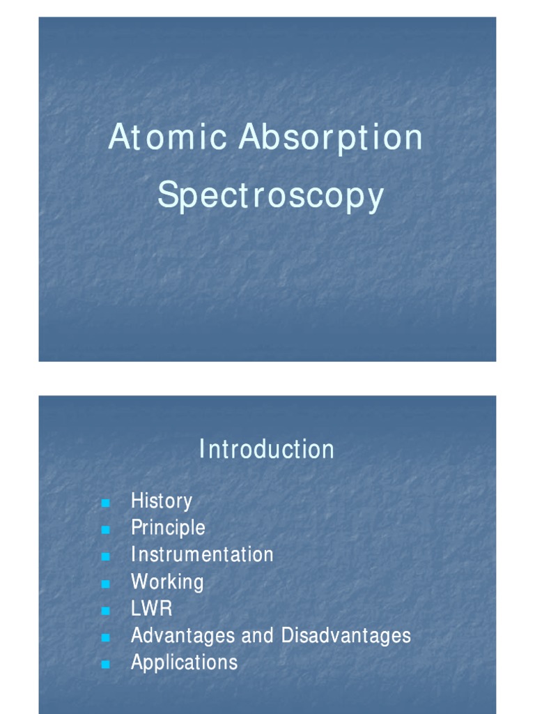 Microsoft PowerPoint - Atomic Absorption Spectroscopy - Final-1 | PDF ...