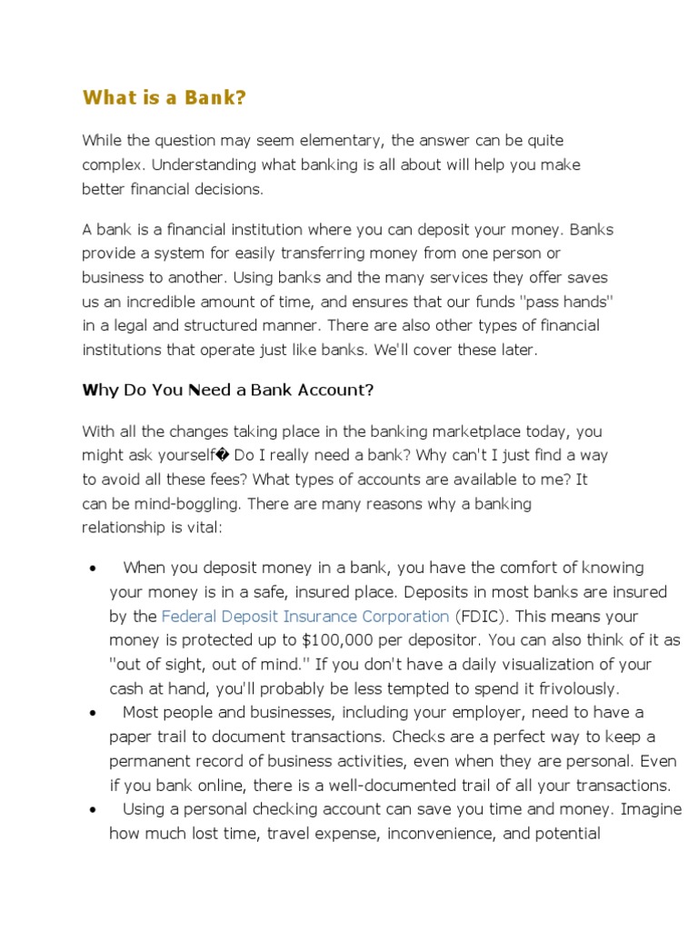Understanding Banking Basics and Functions | PDF | Line Of Credit | Banks