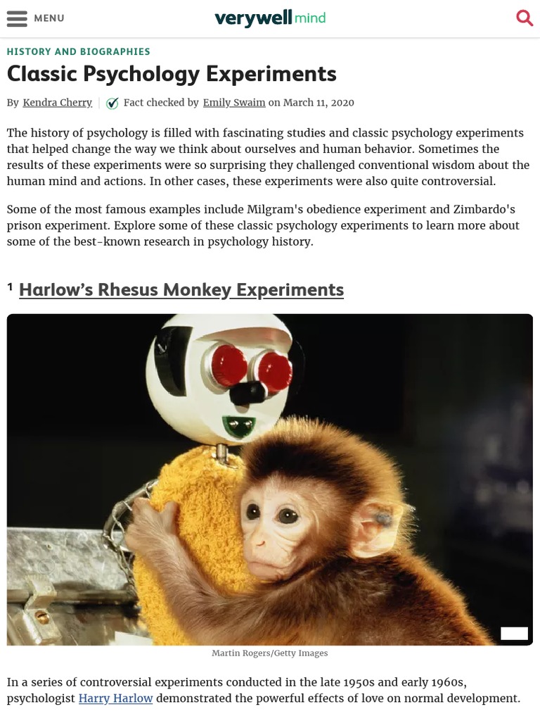 6 Classic Psychology Experiments | PDF | Obedience (Human Behavior ...