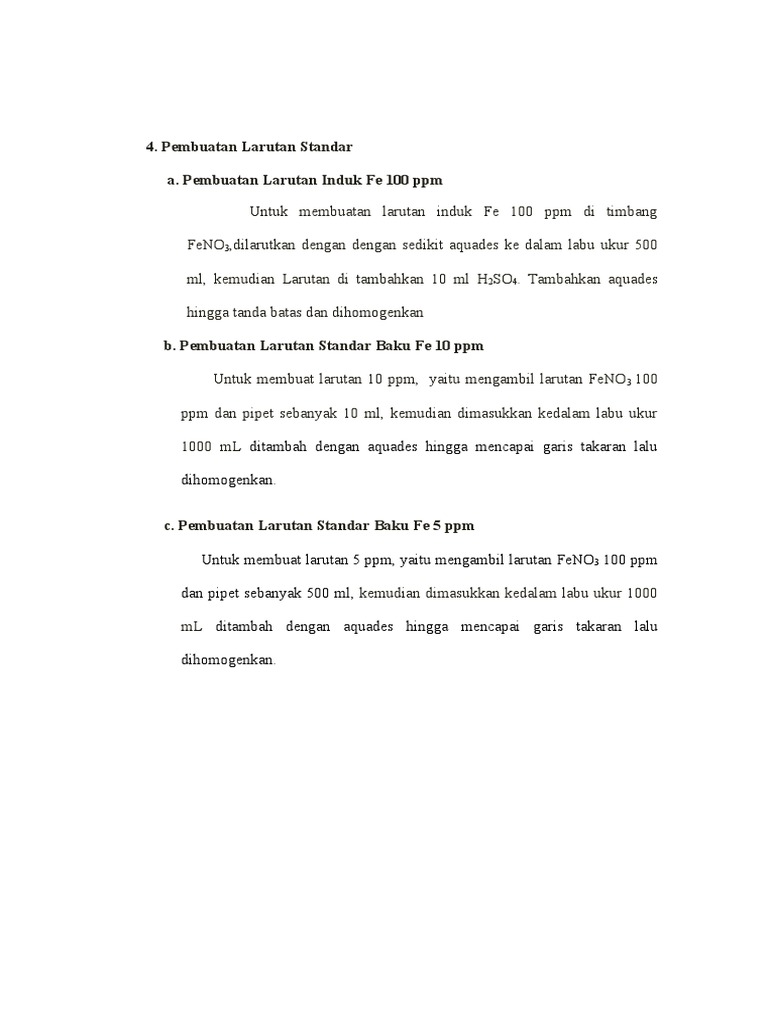 Pembuatan Larutan Standar | PDF